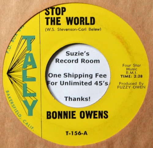 Bonnie Owens Stop the World Tally Bakersfield CA Country 45 7" Vinyl ...