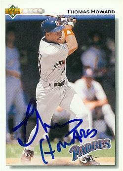 Thomas Howard autographed Baseball Card (San Diego Padres) 1992 Upper ...