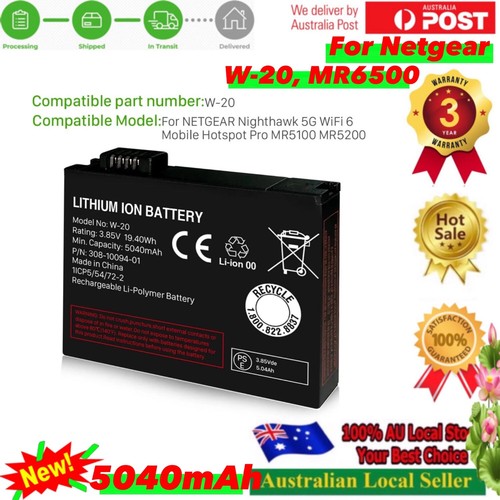 W20 Netgear Nighthawk Battery M5 MR5000 MR5200 5G WiFi 6 Mobile Hotspot ...