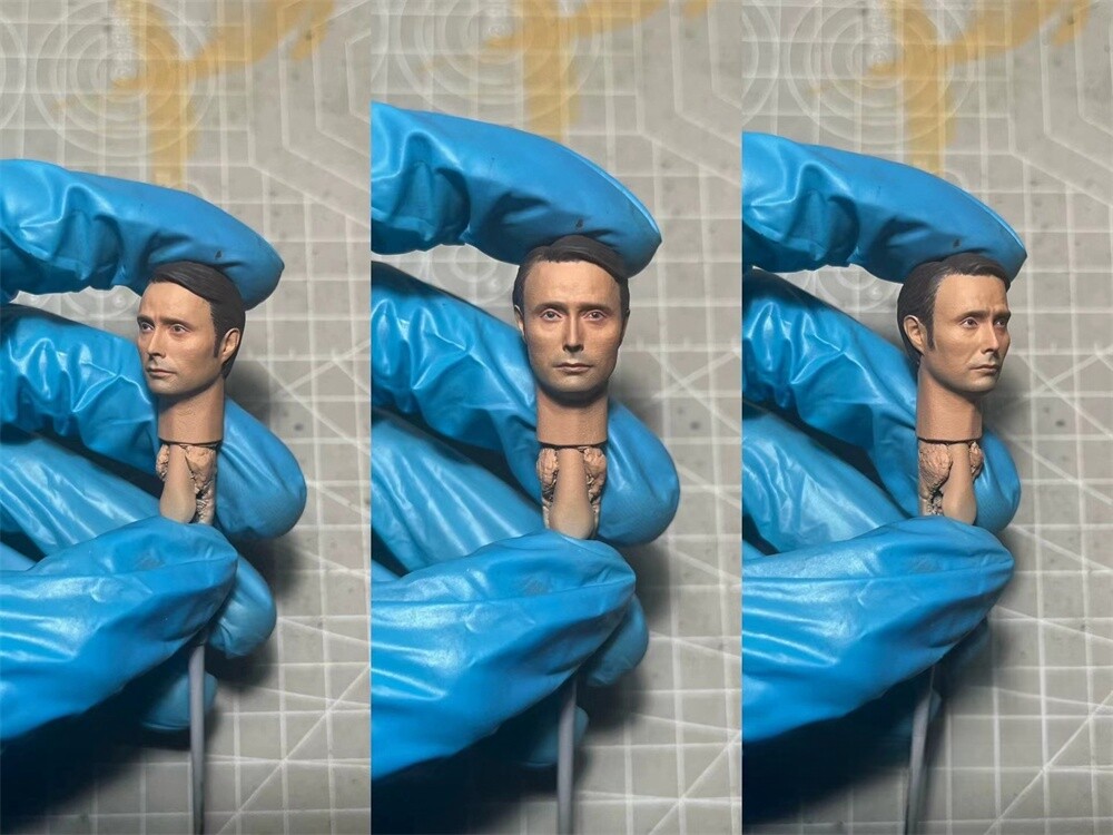 1/12 Painted Mads Mikkelsen Hannibal Head Carved Fit 6'' ML Action ...