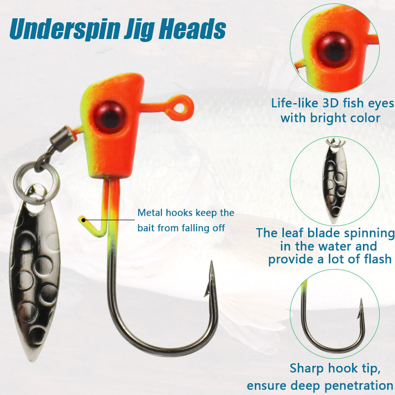20-100Pcs Shad Darts Underspin Jig Heads Hook 3D Eye Crappie Bass Trout ...
