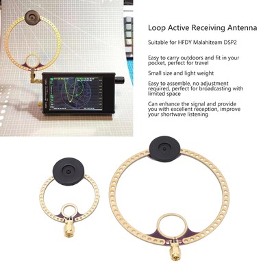 UV UHF VHF Small Loop Antenna 400M-470MHz Shortwave Active Receiving ...