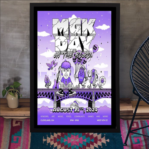 August 11 2024 Machine Gun Kelly Concert Cleveland, OH Poster Unframed ...