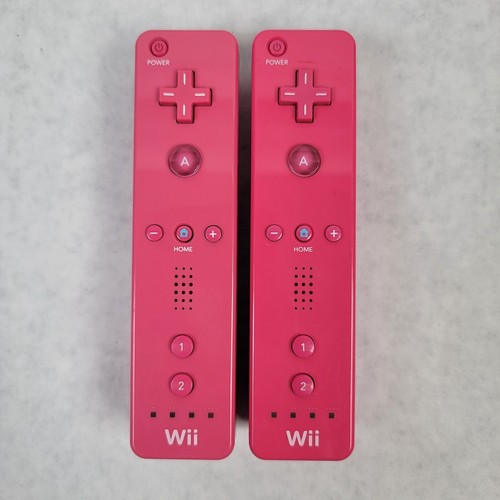 2 Lot Official OEM Nintendo Pink Wii Remote Mote WiiMote Controller RVL ...