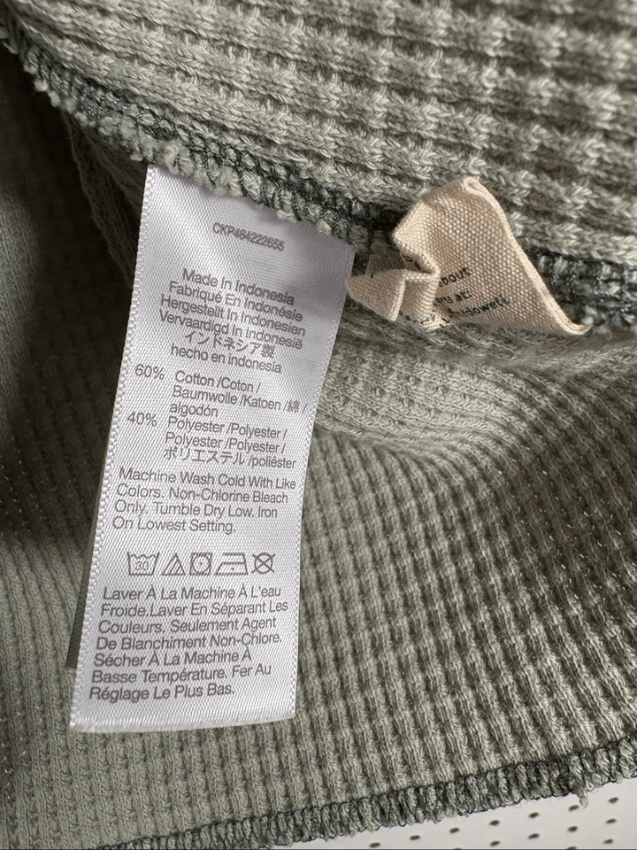 Madewell waffle knit split neck long sleeve top size Xs | eBay