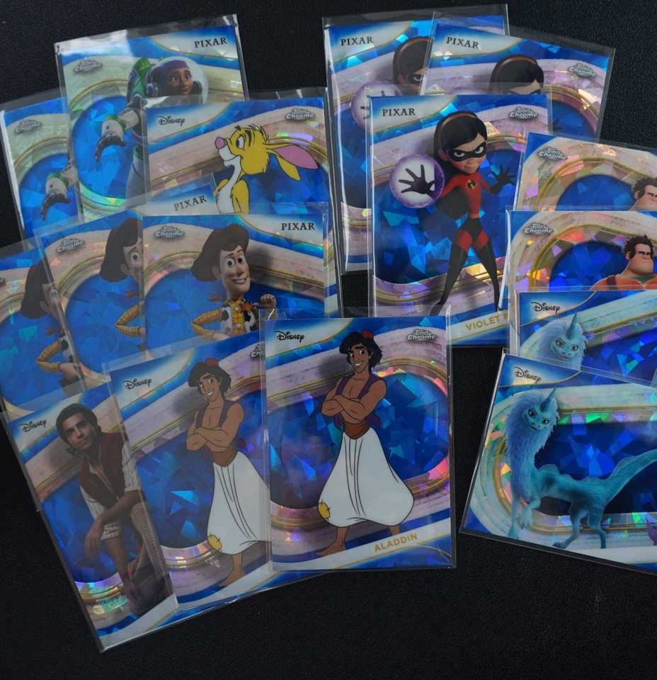 2025 Topps Chrome Disney Sapphire 16 Base Card Lot Aladdin Woody Wreck ...