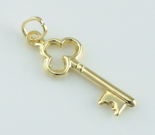 New 9ct Yellow Gold Key Charm / Pendant | eBay