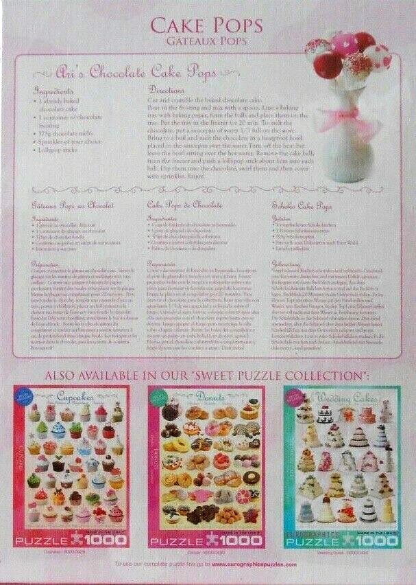 Cake Pops Jigsaw Puzzle Eurographics USA Baking Sweet Collection 1000 ...