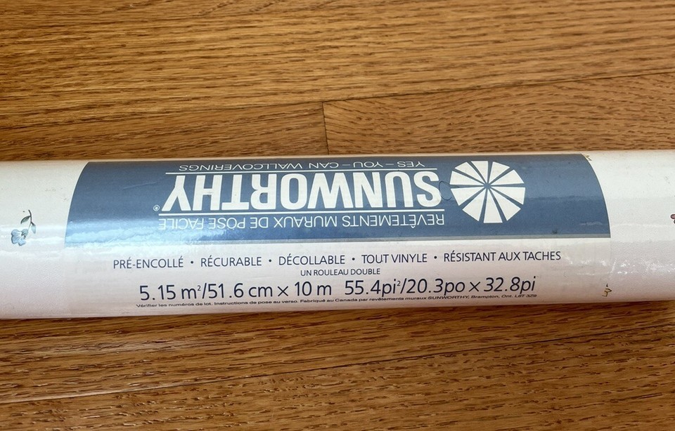 Sunworthy Wallpaper double roll 55 sq ft petite floral vintage cottage ...