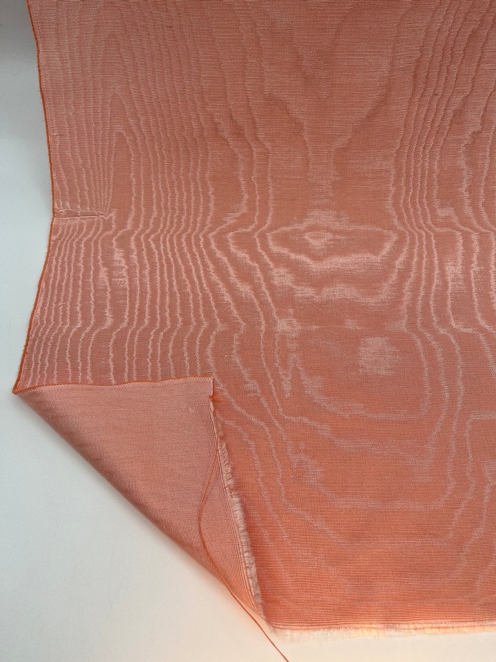 Salmon Silk Moire Fabric By 2 Meters,Watermark Patterned, Multicolor ...