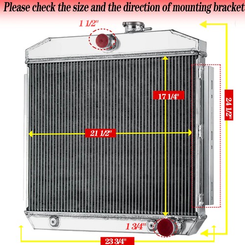 3-Core Radiator w/Shroud Fan Fit 55-57 Chevy Bel Air Del Ray Nomad 150 ...