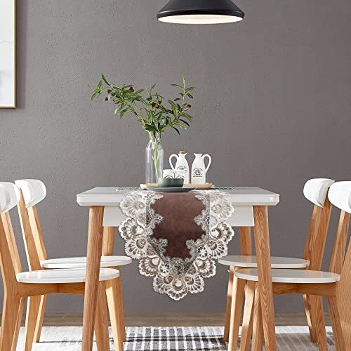 Vintage Lace Dining Table Runner Small Macrame Coffee Table Runners 48 ...