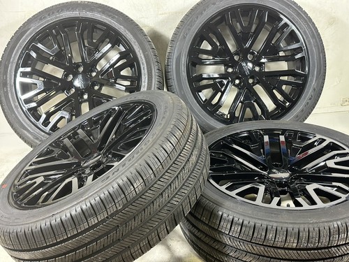22" GMC Chevy 2019 Gloss Black CV37 Wheels And Tires 2854522 Goodyear ...