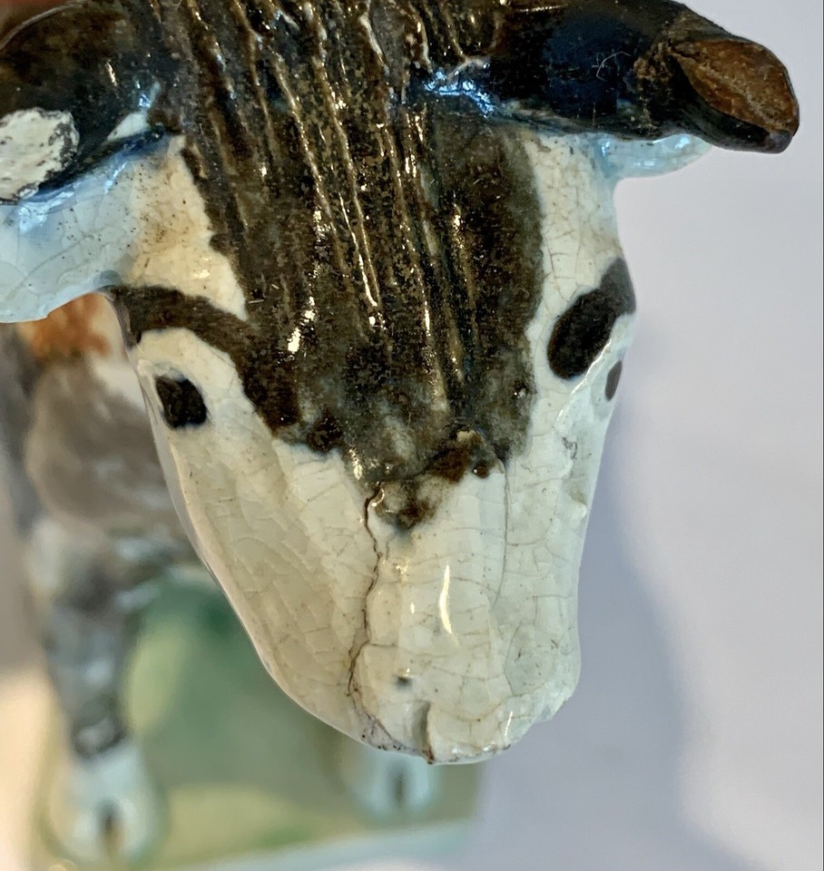 Staffordshire Pratt Ware Cow with Milkmaid & Bucket Creamer c. 1810 | eBay