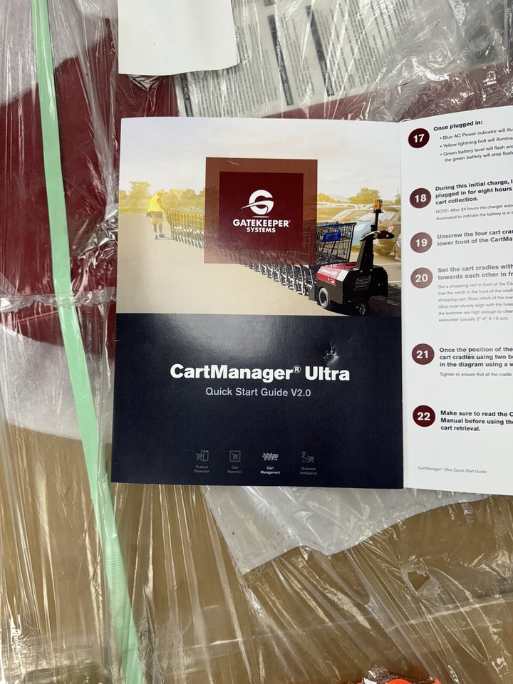 GATEKEEPER Systems Cart Manager Ultra Battery PowerShopping Cart with ...