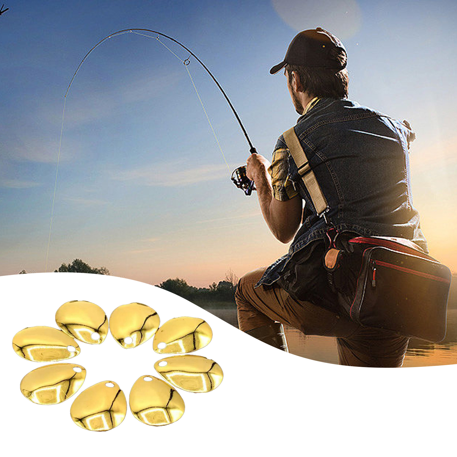 50pcs Spinner Blades Bright Color Fishing Attractor Fishing Lures ...