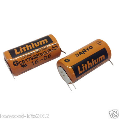 2 x Sanyo CR17335 3V 3 Pin Batteries PLC Back Up. Batteries Dated 02/19 ...