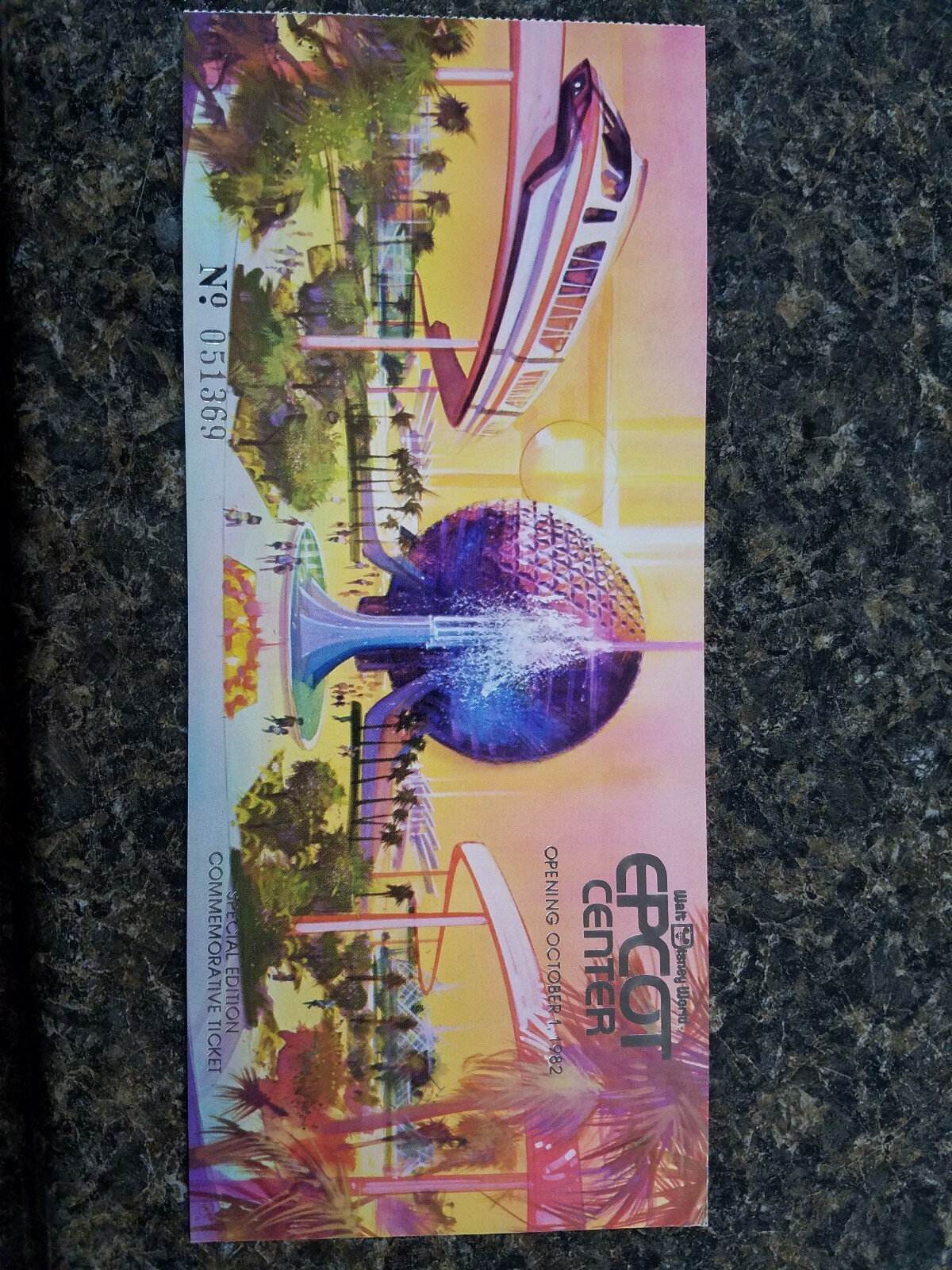EPCOT OPENING DAY 10/1/1982, COMMEMORATIVE TICKET STUB | eBay