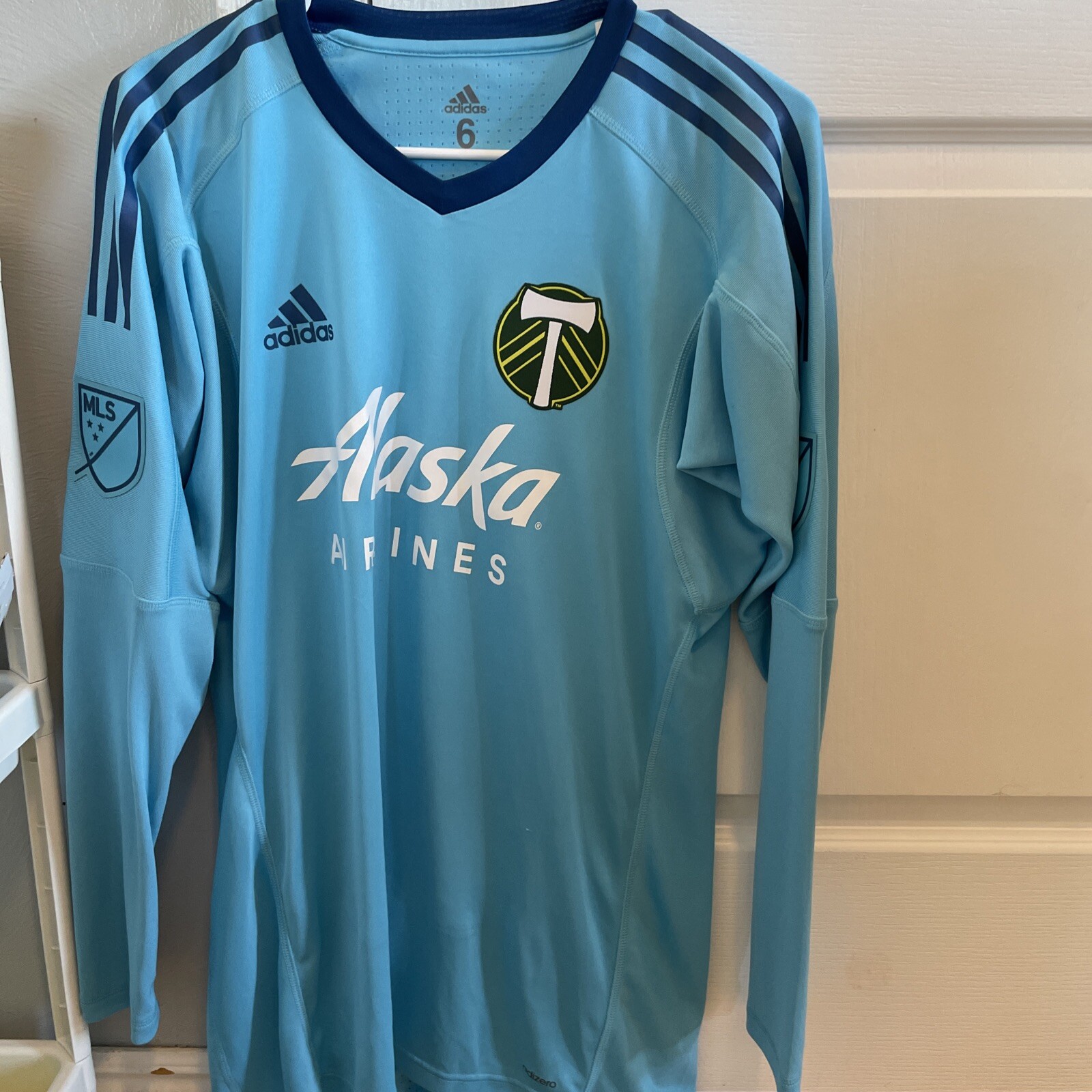 Adidas MLS Long Sleeve Portland Timbers Team Lt Blue Goalkeeper Jersey ...