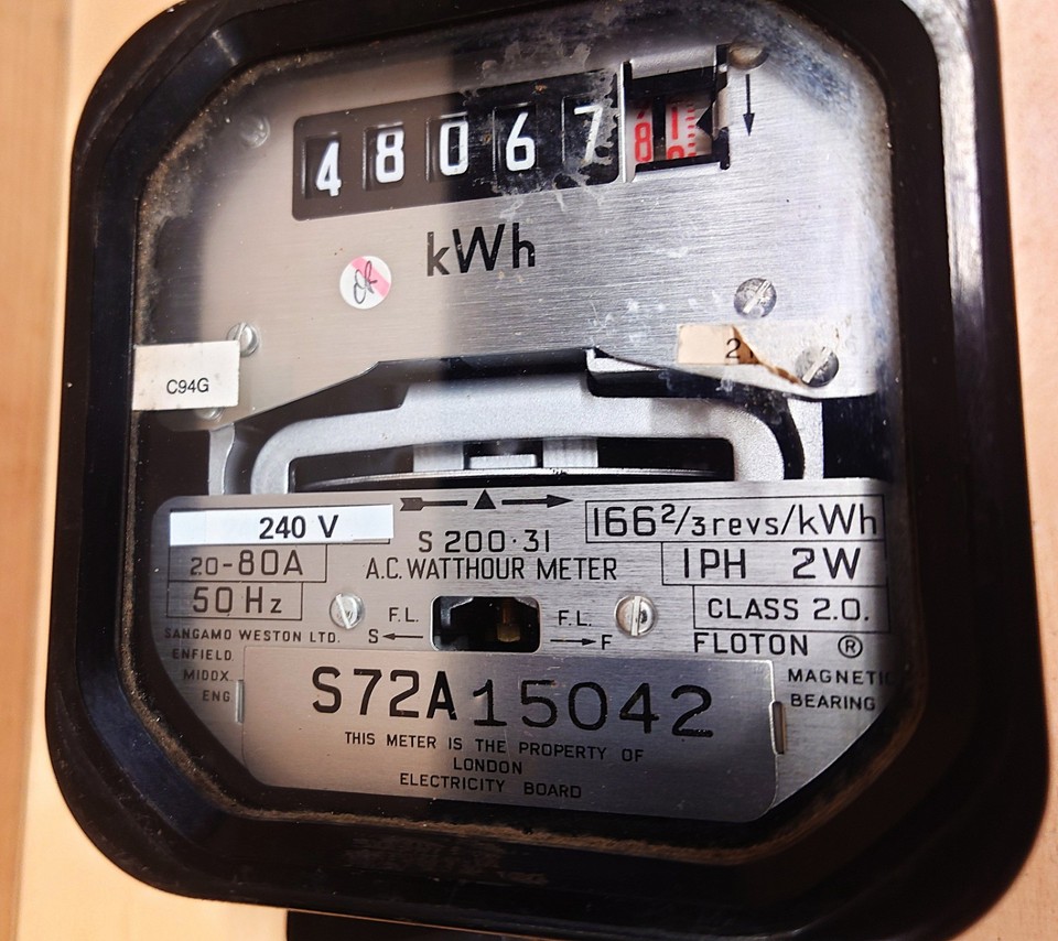 Sangamo Weston Single phase 2 Wire kWh meter 20-80A - London ...