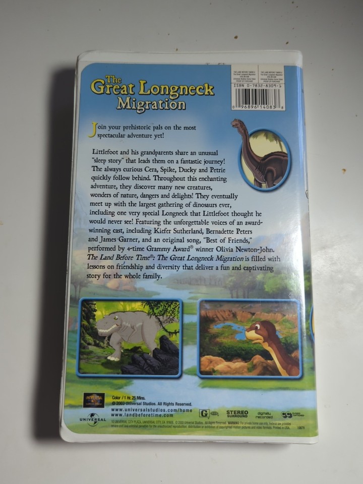 The Land Before Time X: The Great Longneck Migration (VHS, 2003 ...