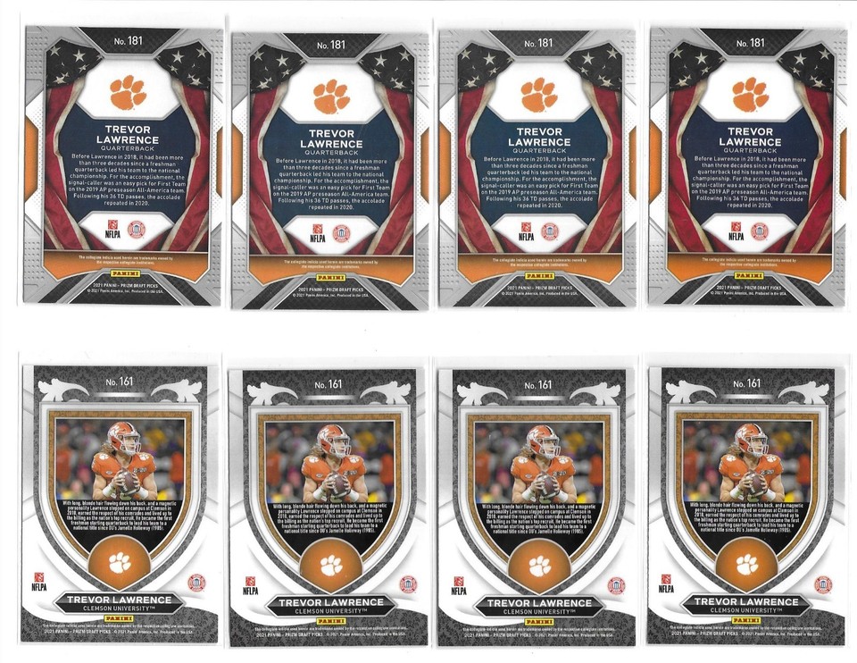 2021 TREVOR LAWRENCE ROOKIE CARD LOT PANINI PRIZM PICKS JAGUARS PACK ...