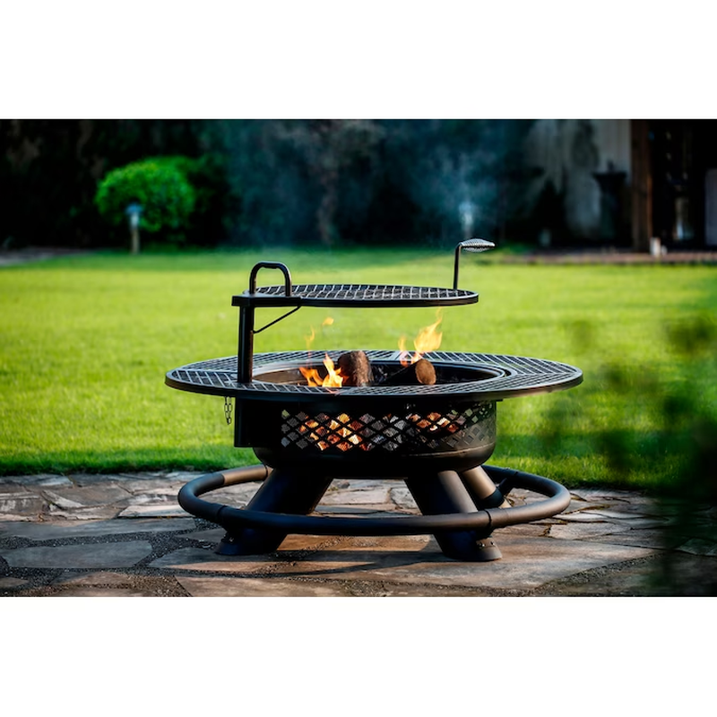 47.24-In W Black Steel Wood-Burning Fire Pit | eBay