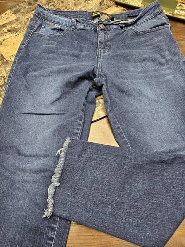 Stag Jeans Blue Raw Rem Cropped Stretchy Pants Women's Size 16 Inseam ...
