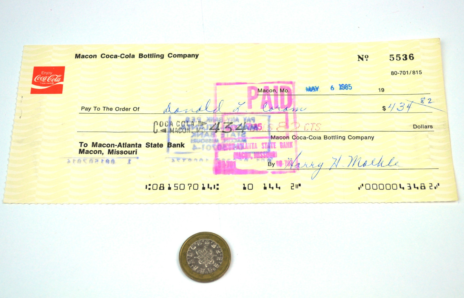 Coca-Cola Coke USA Stationery Coupons Checks Envelopes Order Sheet ...