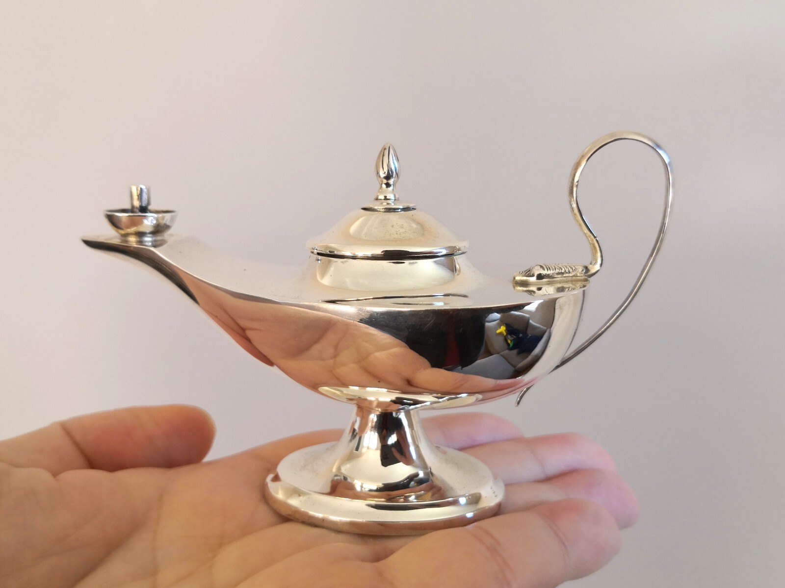 Antique Silver Genie Aladdin Oil Lamp Style Cigar Lighter | eBay