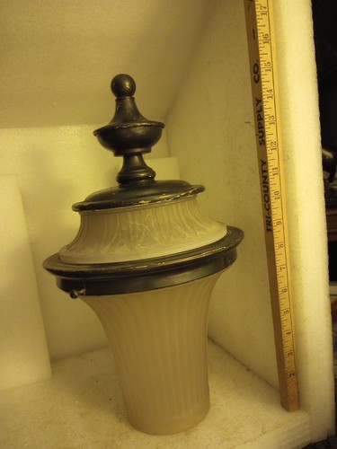 3 Antique Pink Glass Large Lamp Globes Outside Pole?? | eBay