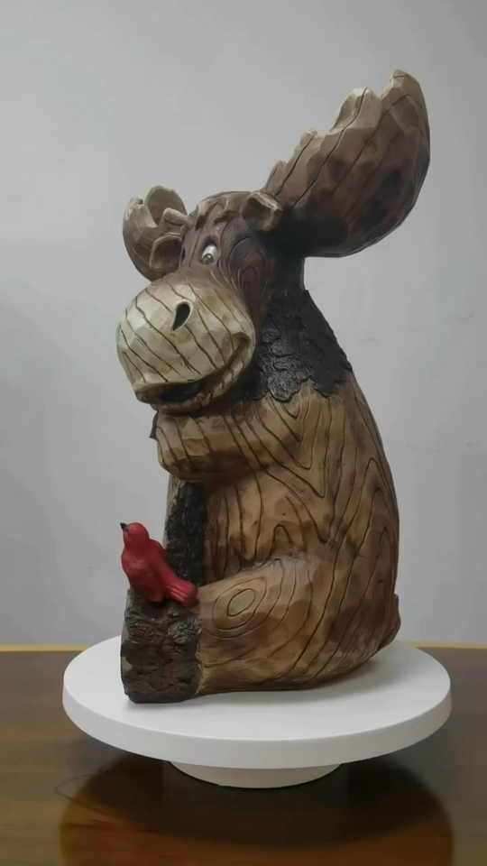 Moose With Cardinal Garden Welcome Sign Resin Statue Yard Decor | eBay