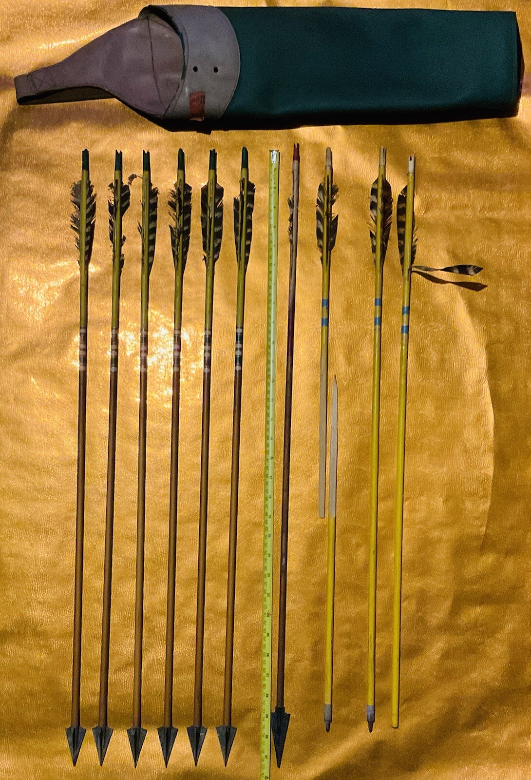 6 VINTAGE RAULF ARCHERY ARROWS W RARE HILLS HORNET ARROWHEADS ANTIQUE ...