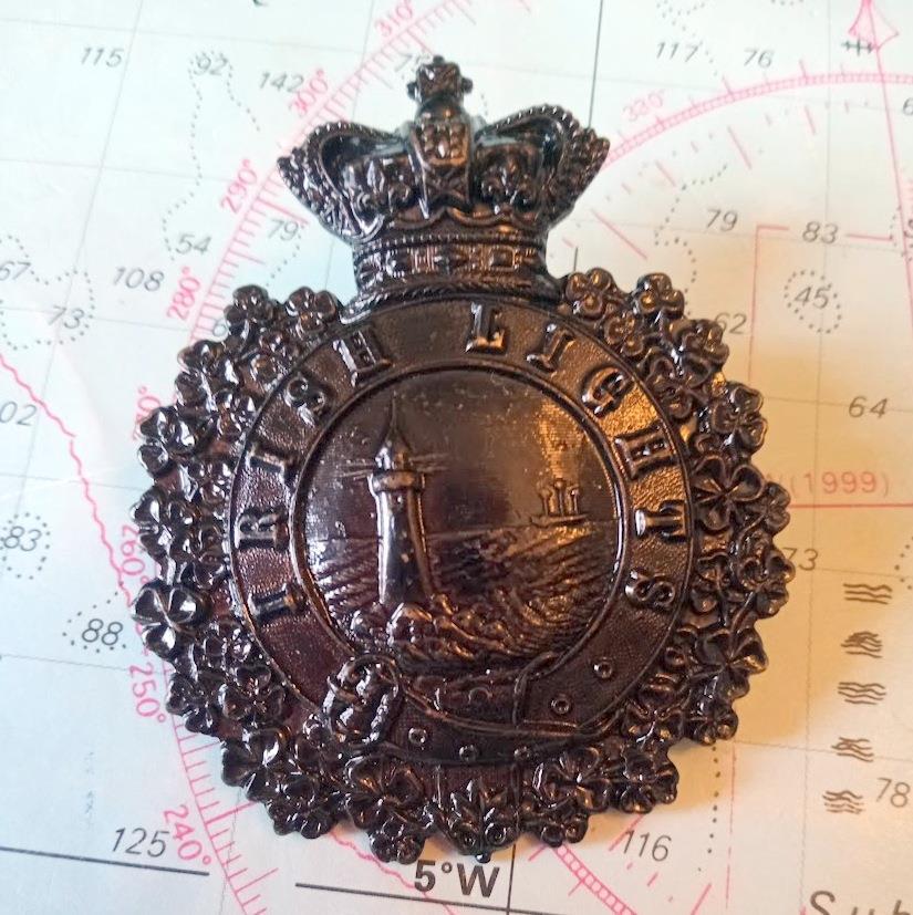 Old Vintage Black Night Metal Irish Lights Lighthouse Keepers Cap Badge ...