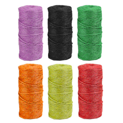 6 Rolls Natural Hemp Twine Cord 1mm Hemptique Art Craft Color String ...