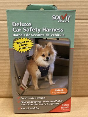 Solvit Products 62404 Deluxe Car Dog Safety Harness Blue, Small/6-25Lbs ...