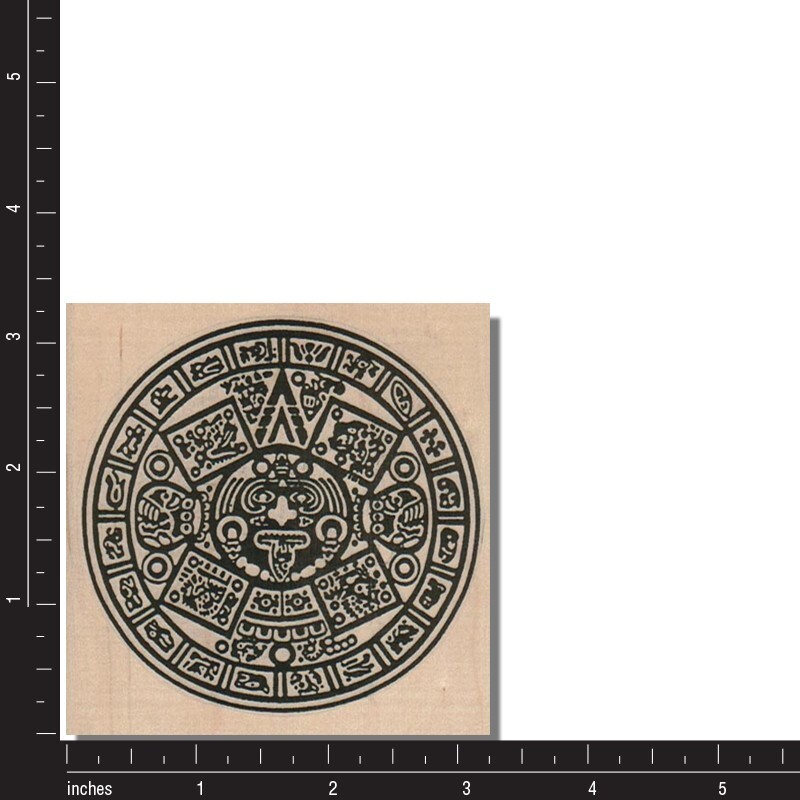 Mounted Rubber Stamp, AZTEC CALENDAR, Religious,Media,Collage,Life ...