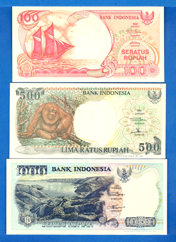 Indonesia 100, 500, 1000 Rupiah Uncirculated Banknotes Set-6 | eBay