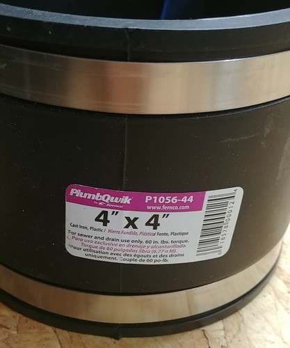Fernco PVC Flexible Pipe Coupling with Clamp Black 4" 1056-44 | eBay