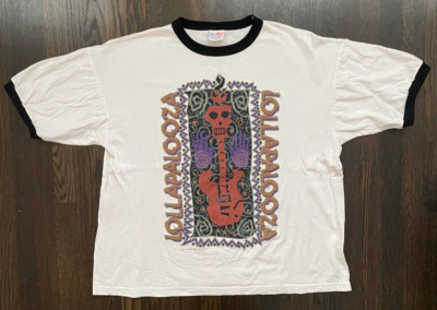 Vintage Lollapalooza 1995 Ringer Tee Shirt Giant Tag XL Original owner ...