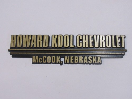 Vintage Howard Kool Chevrolet McCook Nebraska Plastic Dealer Badge ...