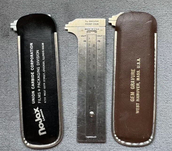 The Executive Pocket Chum Sliding 3 1/2" Caliper Stainless Made In USA ...