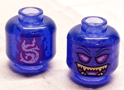 New LEGO Monster Head Trans Deep Purple Gold Fang Teeth Full Set Smokey ...