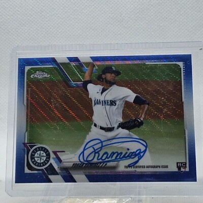 2021 Topps Chrome Baseball Yohan Ramirez Blue Wave Refractor Auto /150 ...