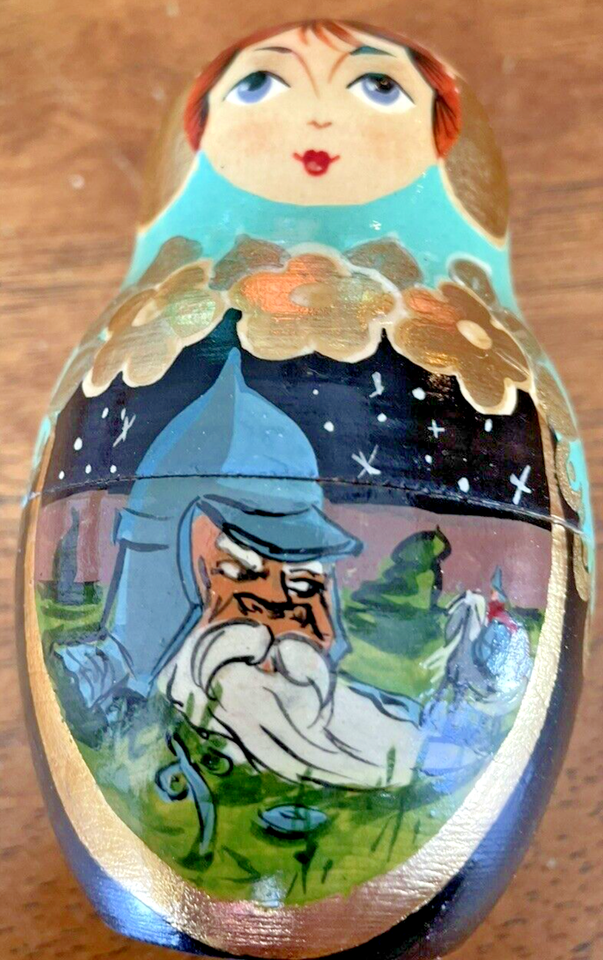 Russian Artist Matryoshka Nesting Dolls 10 piece set SIGNED Gold ...