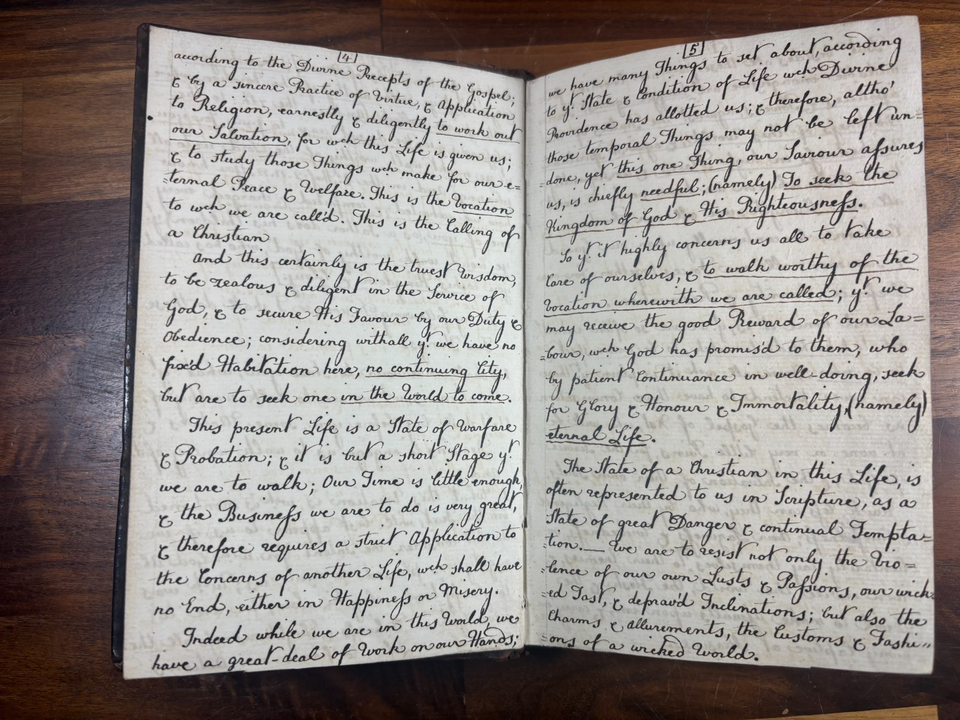 Manuscript Sermons of an Itinerant Preacher, Circa 1750, W/ Original ...