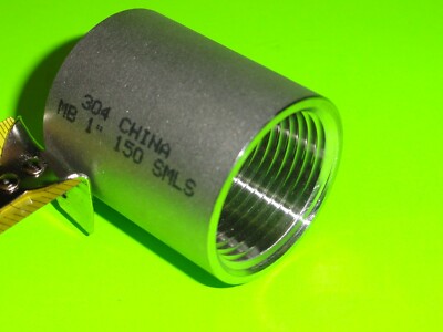 (1) 1" KP411-16 Female (NPT) Full Coupling 150 SMLS 304 Stainless Steel ...