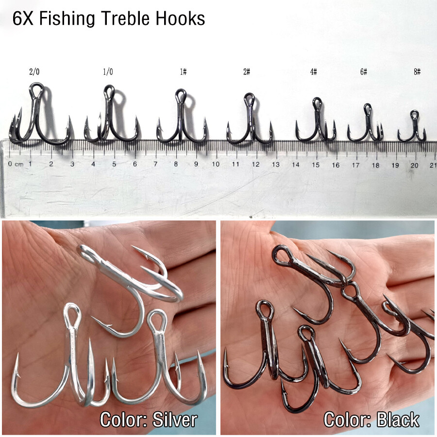 Triple Fishing Hooks 6X Strong Large Format Fishing Hooks Classic ...
