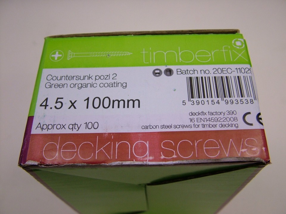 Green decking fencing landscaping exterior screws box of 100, Pozi 2, 4 ...