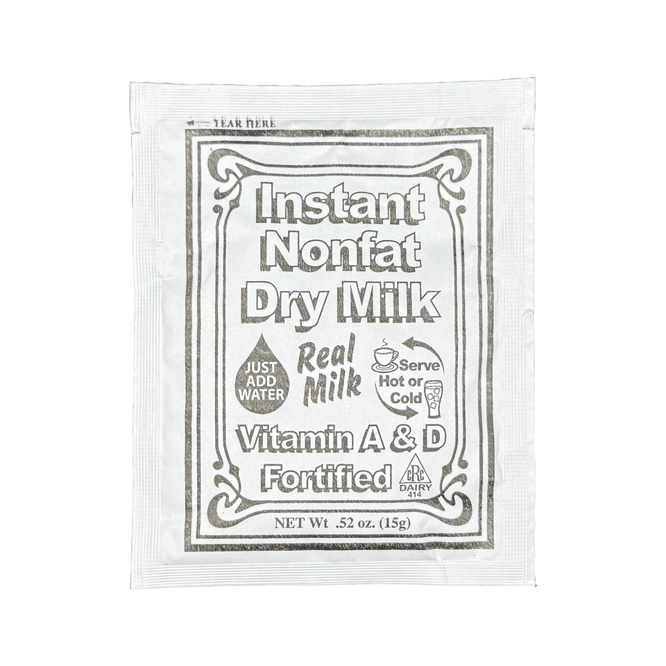 Non-Fat Dry Milk Packets, 15g Each 100 Pack, Instant Mix, Vitamin A&D ...